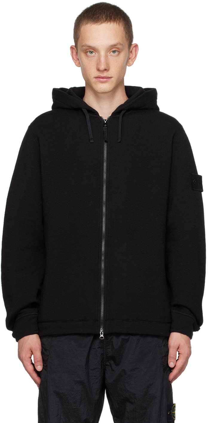 Stone Island Black Ghost Piece Hoodie In V0029 Black - 52% Off